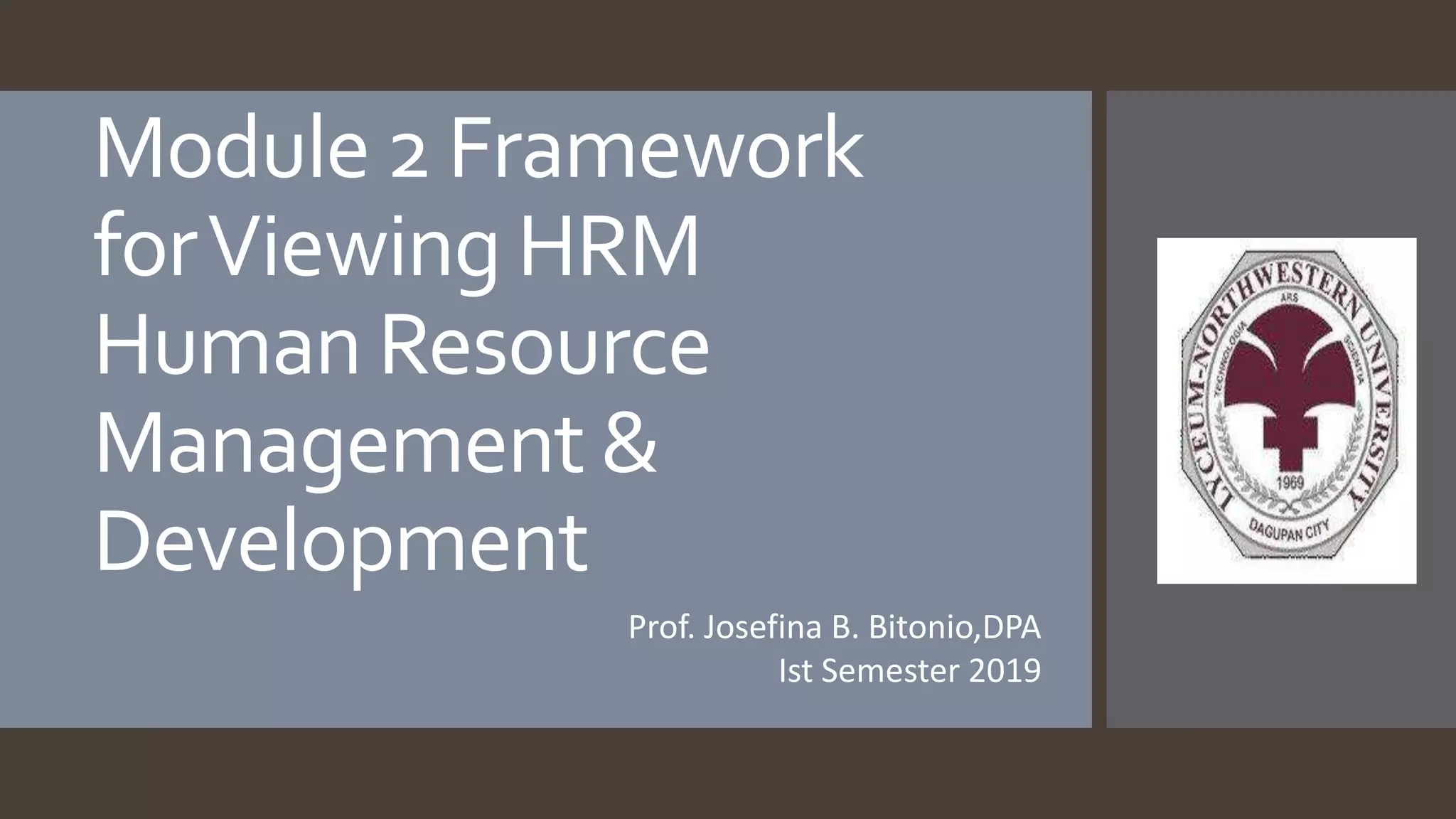 Module 2 Framework for Viewing HRM | PPT | Free Download