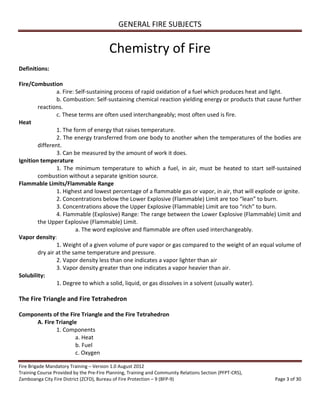 Volunteer Fire Brigade Training Module 2 general fire subjects | PDF