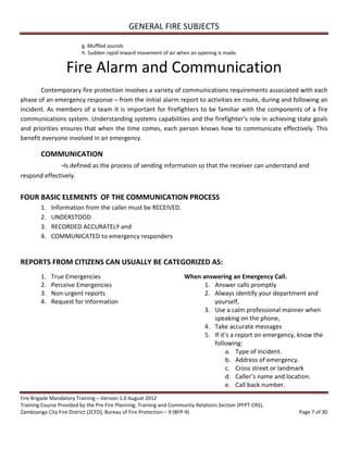 Volunteer Fire Brigade Training Module 2 general fire subjects | PDF ...