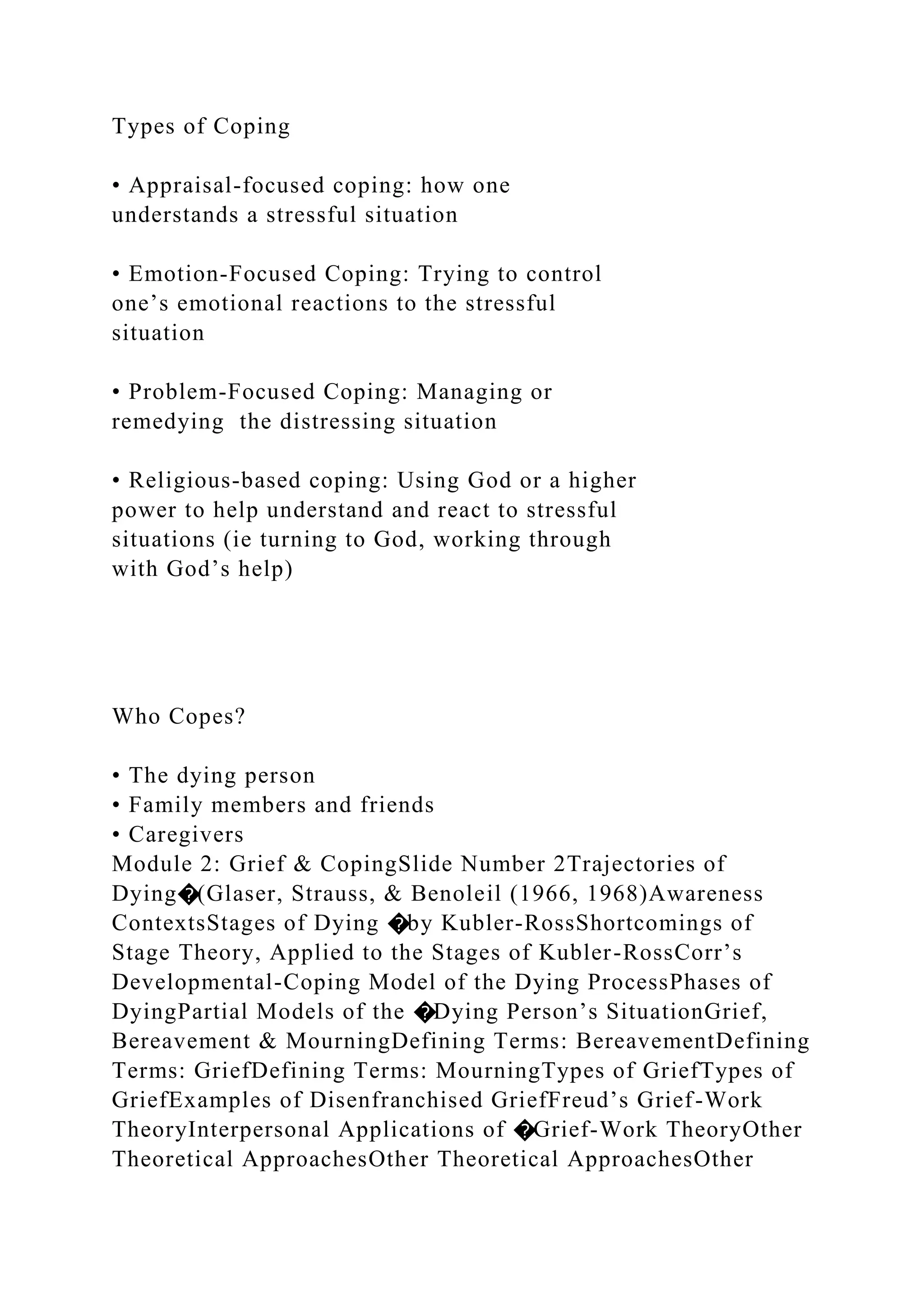 Module 2 Grief & Coping Part 1 The Dying Process .docx