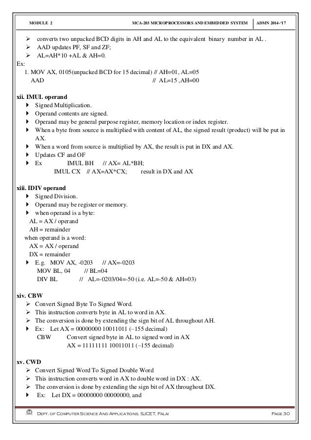 Module 2 Instruction Set
