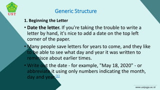 Module 2 learning activity 1 personal letter | PPTX