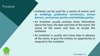 Module 2 learning activity 2 Invitation Letter | PPT