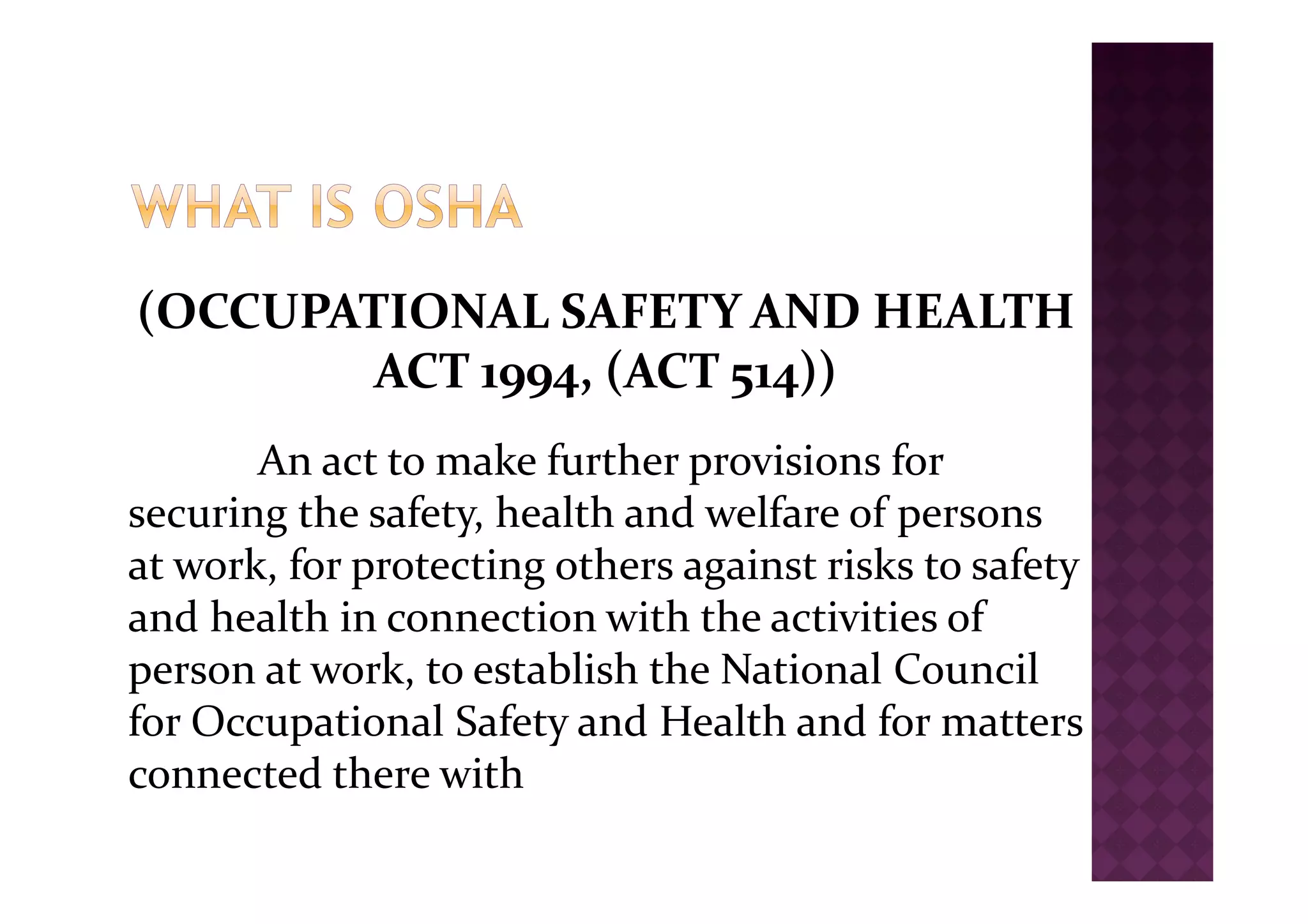 Module 2 Legislation of OSH in Malaysia | PDF | Home Appliances | Home ...