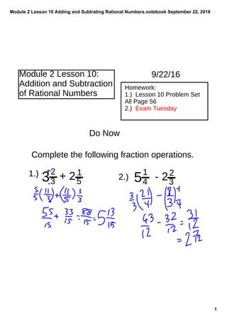 Module 2 lesson 10 adding and subtrating rational numbers | PDF | Science