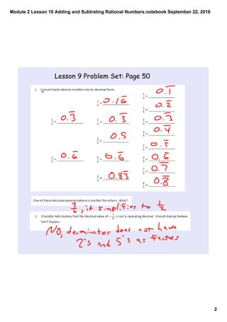 Module 2 lesson 10 adding and subtrating rational numbers | PDF | Science