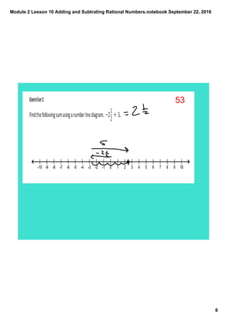 Module 2 lesson 10 adding and subtrating rational numbers | PDF