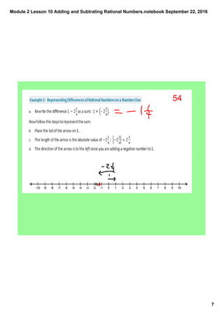 Module 2 lesson 10 adding and subtrating rational numbers | PDF