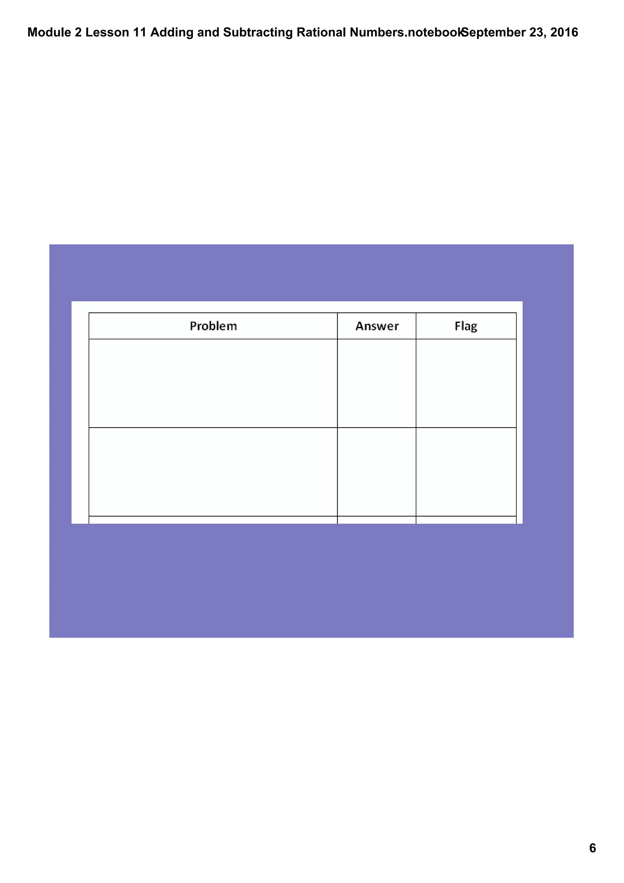 Module 2 lesson 11 adding and subtracting rational numbers | PDF