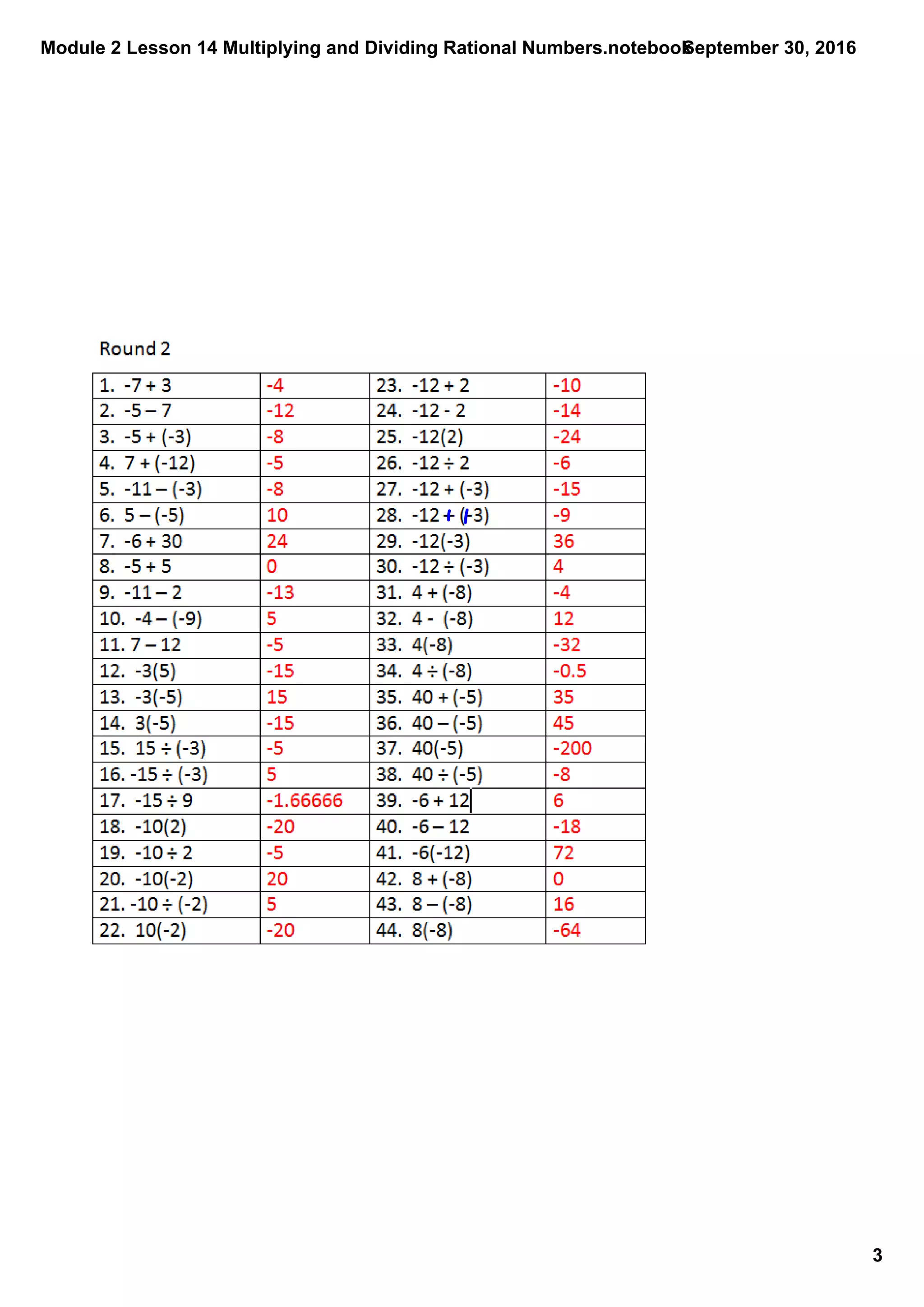 Module 2 lesson 14 multiplying and dividing rational numbers | PDF ...