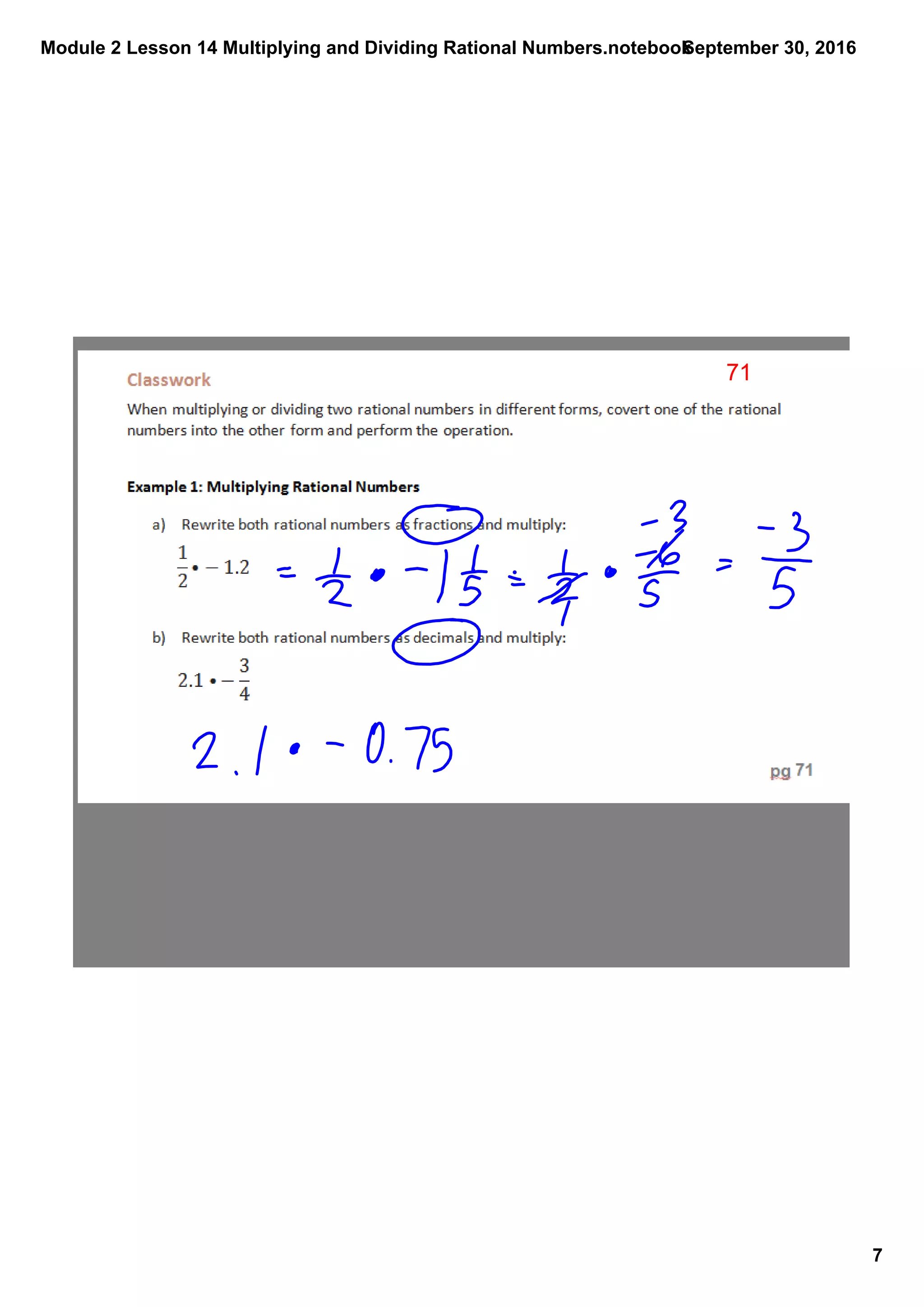 Module 2 lesson 14 multiplying and dividing rational numbers | PDF ...