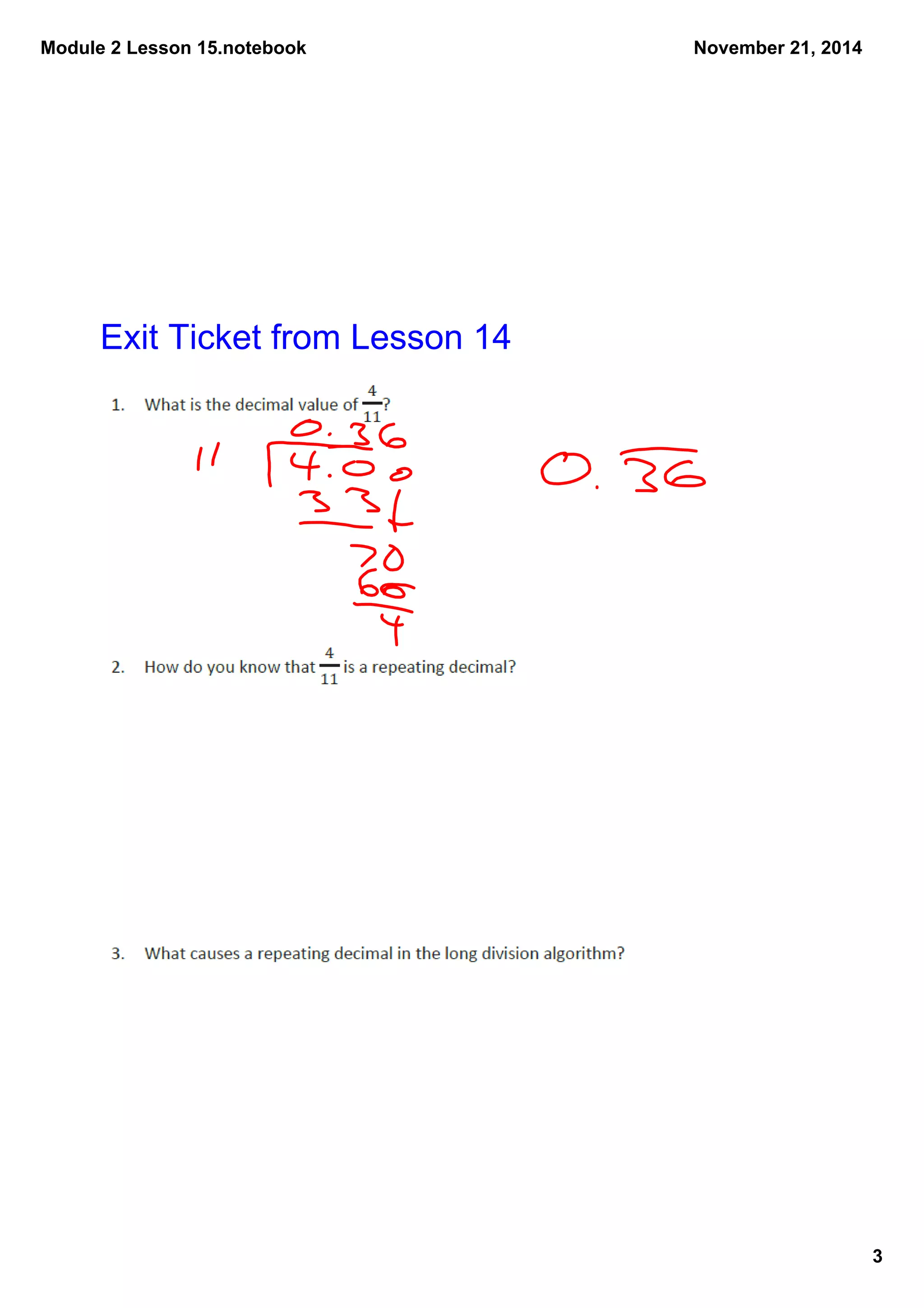 Module 2 lesson 15 | PDF