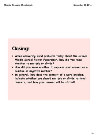 Module 2 lesson 15 | PDF