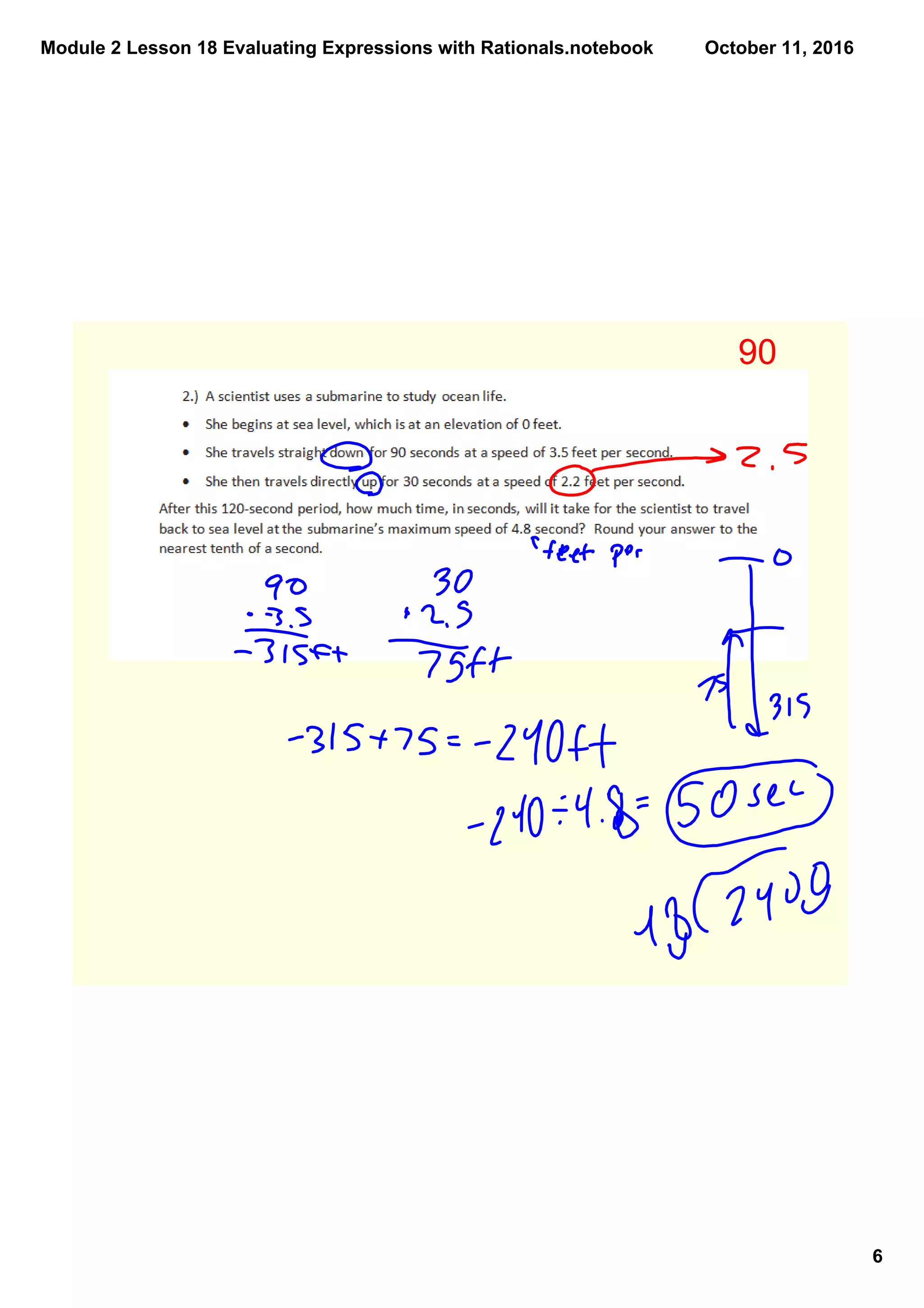 Module 2 lesson 18 evaluating expressions with rationals | PDF
