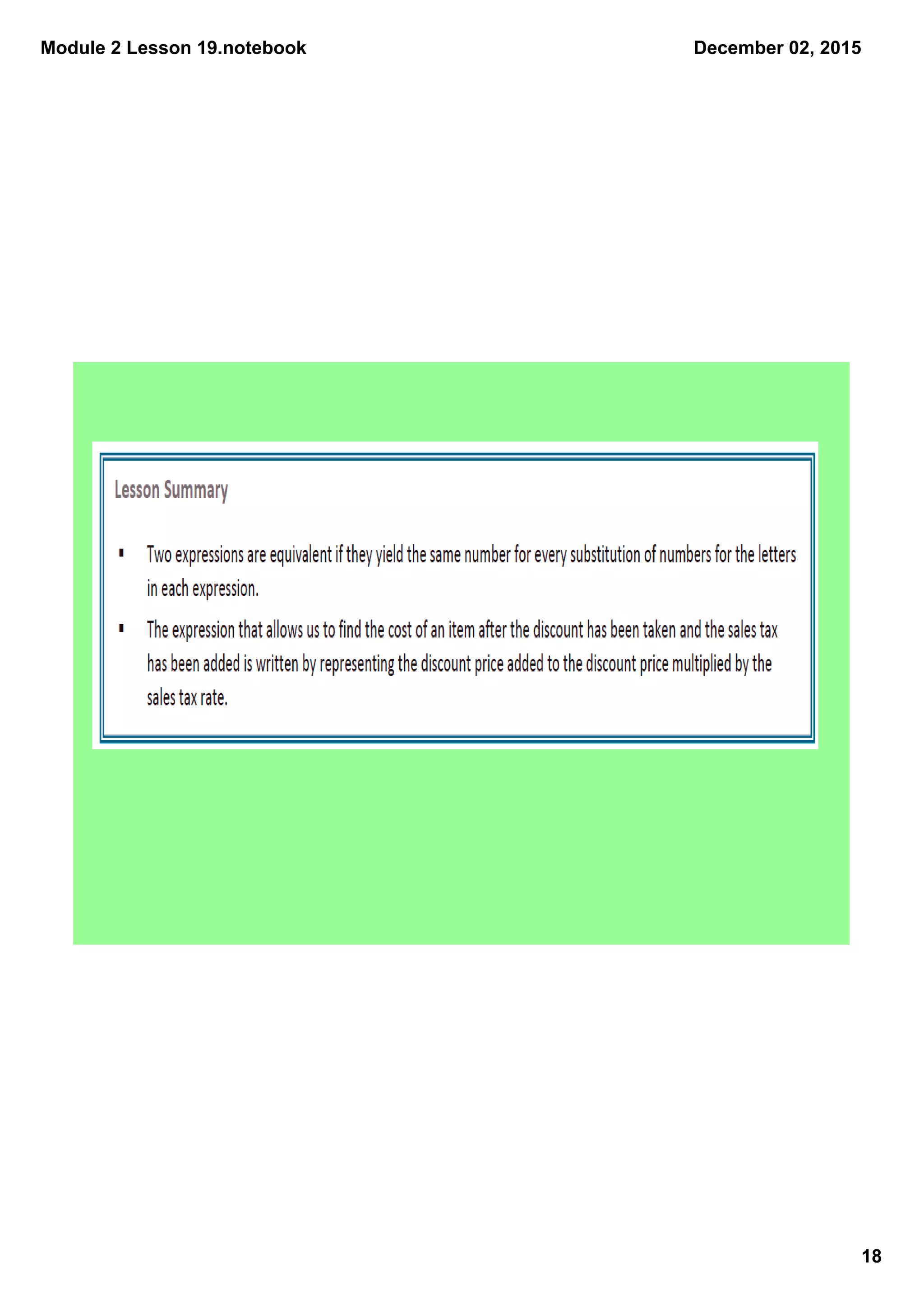 Module 2 lesson 19 | PDF