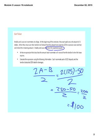 Module 2 lesson 19 | PDF