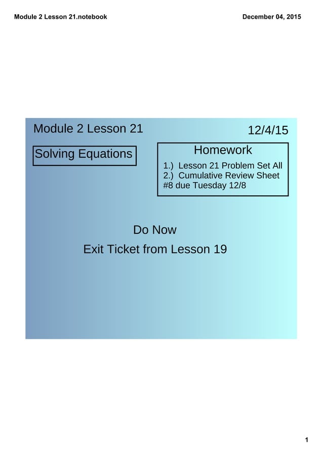 Module 2 lesson 21 | PDF