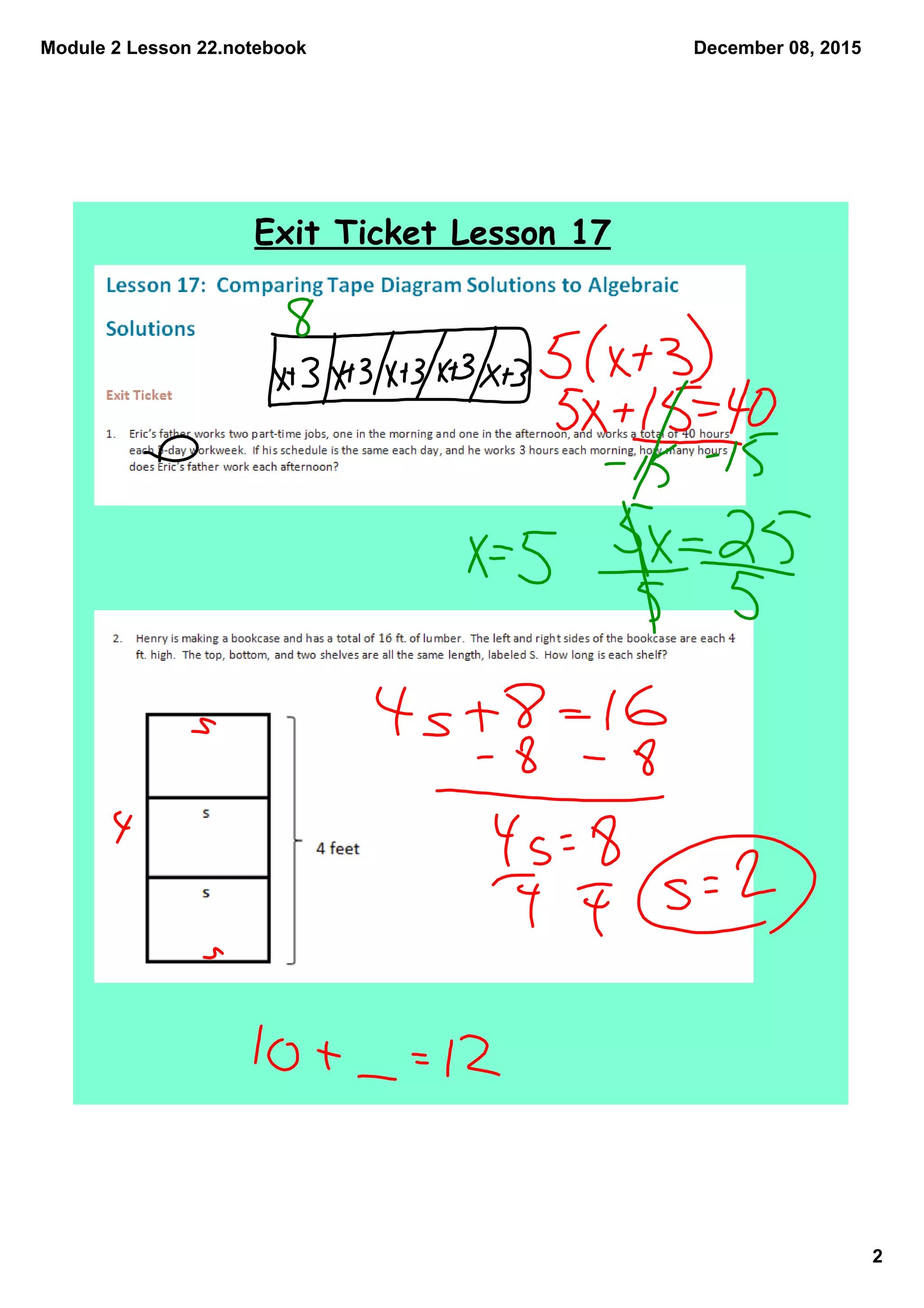 Module 2 lesson 22 | PDF | Homework and Study | Education