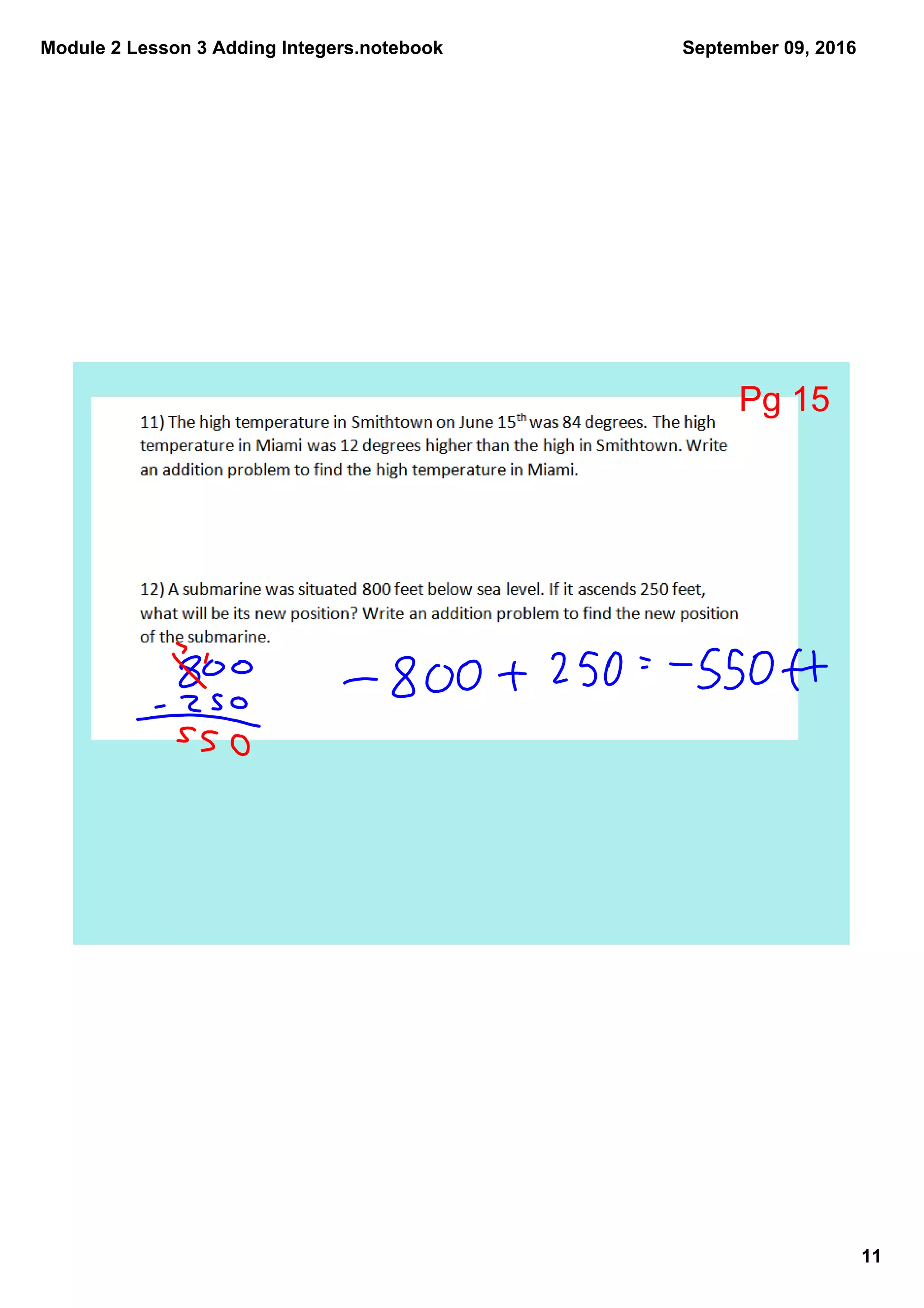 Module 2 lesson 3 adding integers | PDF