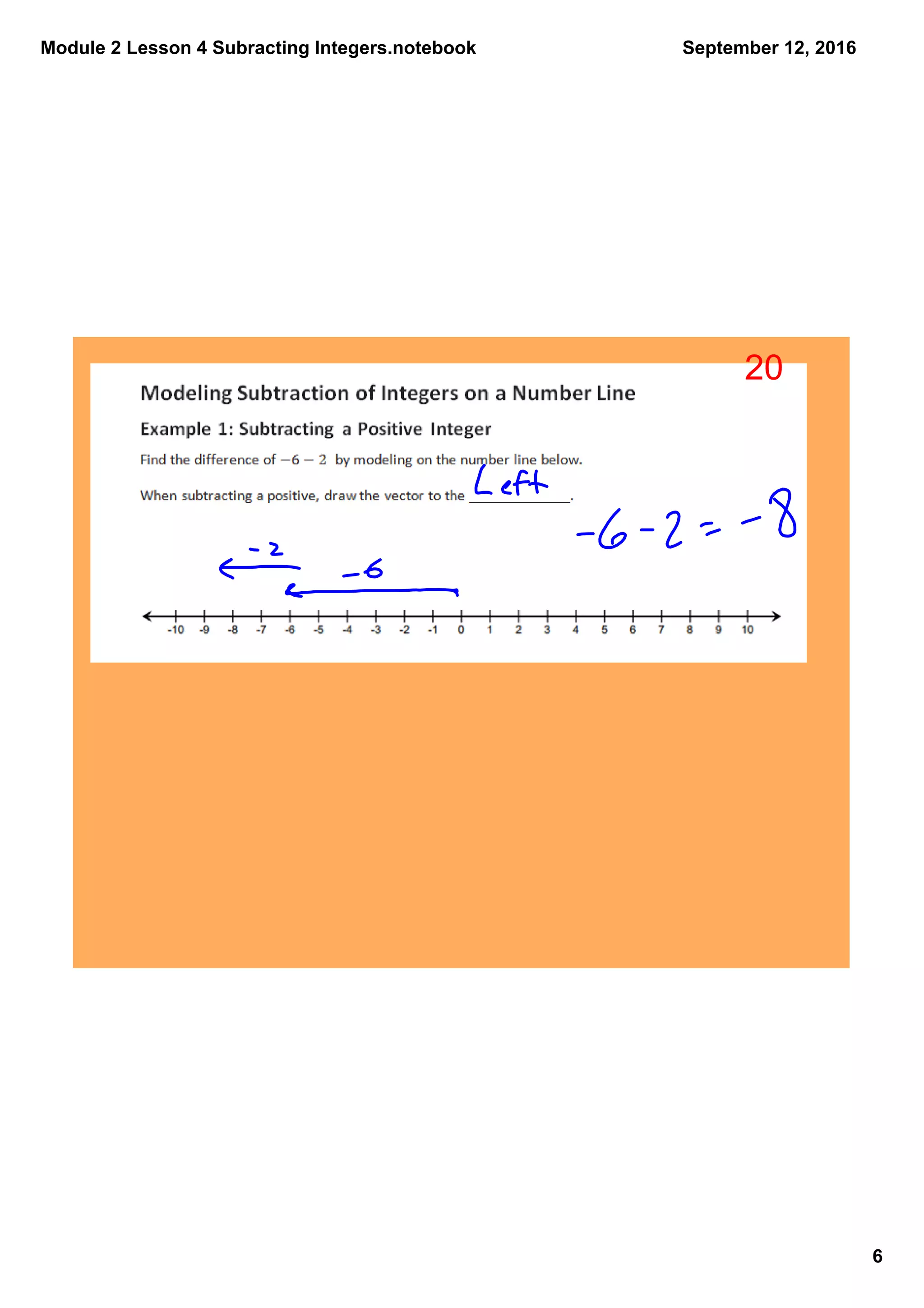 Module 2 lesson 4 subracting integers | PDF