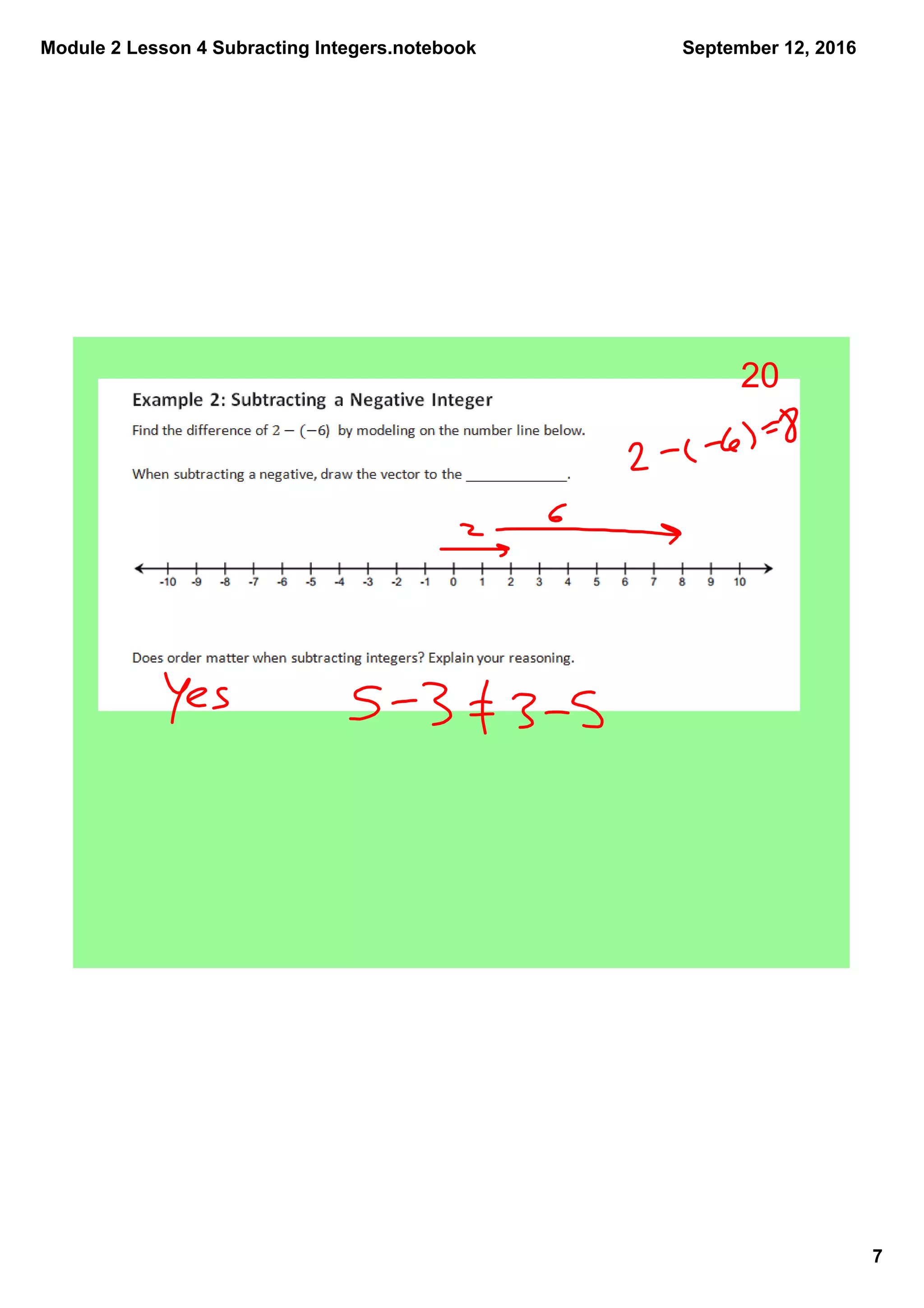 Module 2 lesson 4 subracting integers | PDF