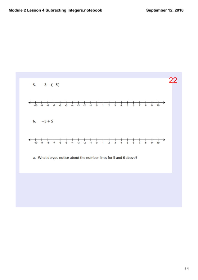 Module 2 lesson 4 subracting integers | PDF