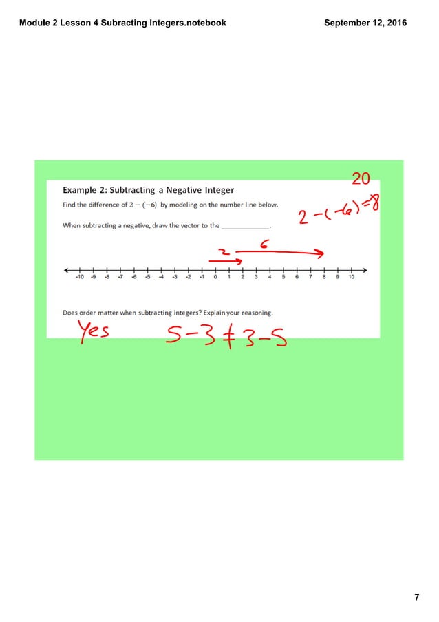 Module 2 lesson 4 subracting integers | PDF