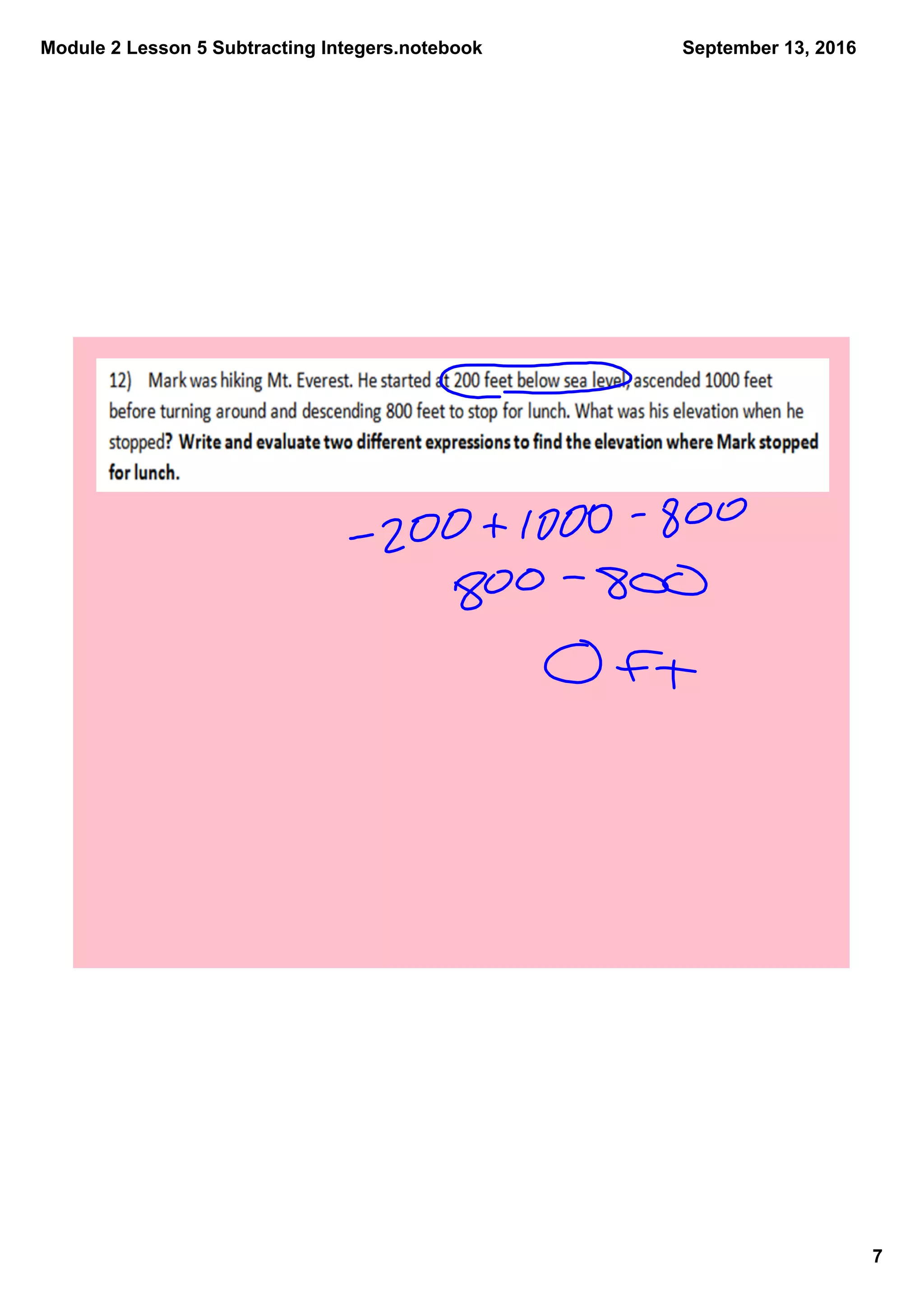 Module 2 lesson 5 subtracting integers | PDF | Physics | Science