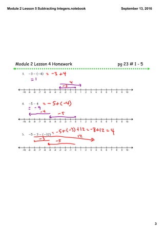 Module 2 lesson 5 subtracting integers | PDF