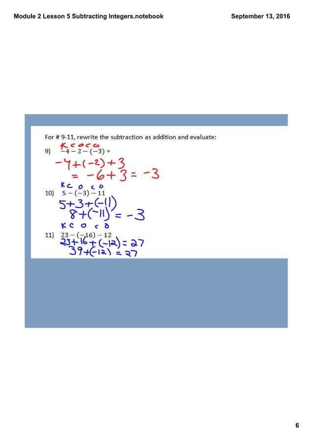 Module 2 lesson 5 subtracting integers | PDF | Physics | Science