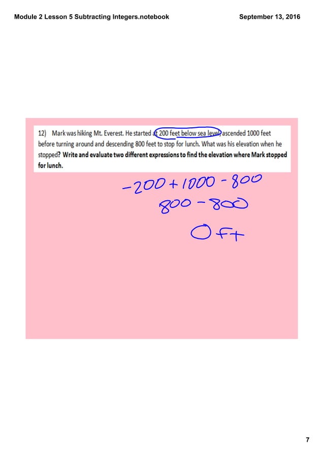 Module 2 lesson 5 subtracting integers | PDF | Physics | Science