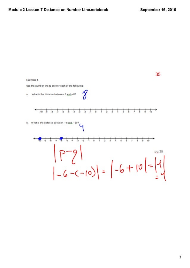 Module 2 lesson 7 distance on number line