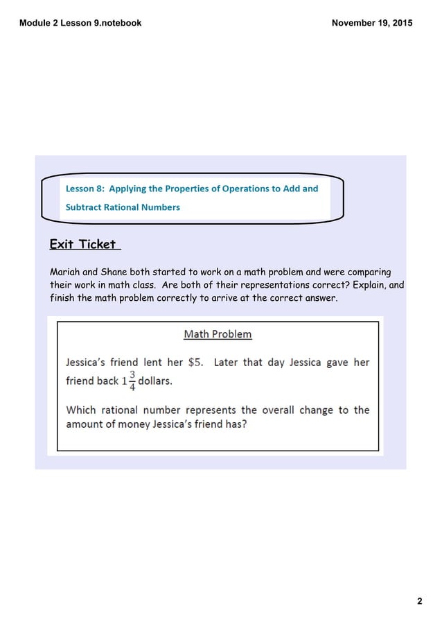 Module 2 lesson 9 | PDF | Homework and Study | Education