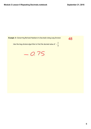 Module 2 lesson 9 repeating decimals | PDF