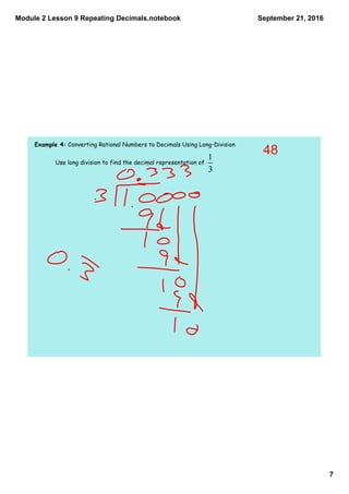 Module 2 lesson 9 repeating decimals | PDF