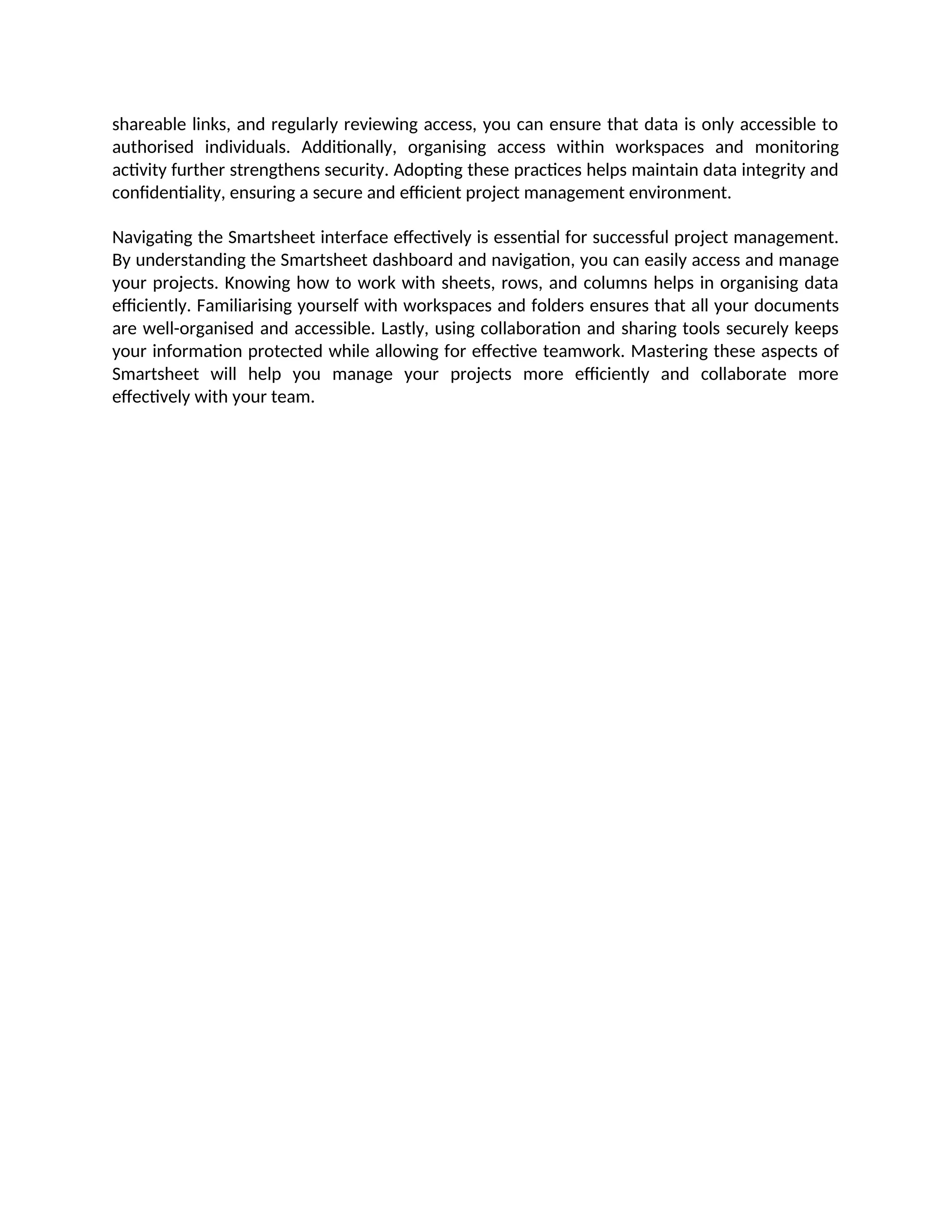 Module 2 Navigating Smartsheet Interface | PDF