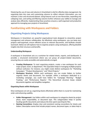 Module 2 Navigating Smartsheet Interface | PDF