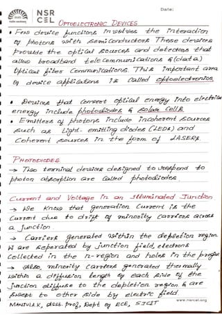 Module2 Electronic Devices: optoelectronic Devices Notes by Manjula K ...