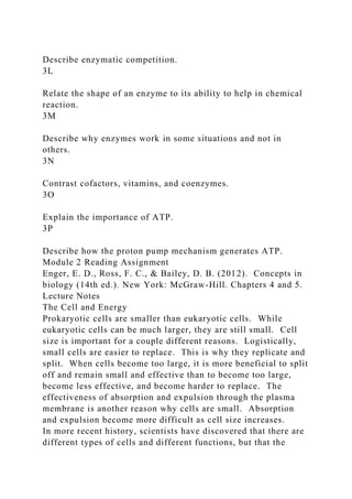 Module 2 OverviewThe Cell and EnergyEvery tissue in every body.docx