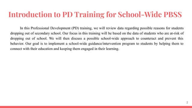 Example PD Training for PBSS | PDF