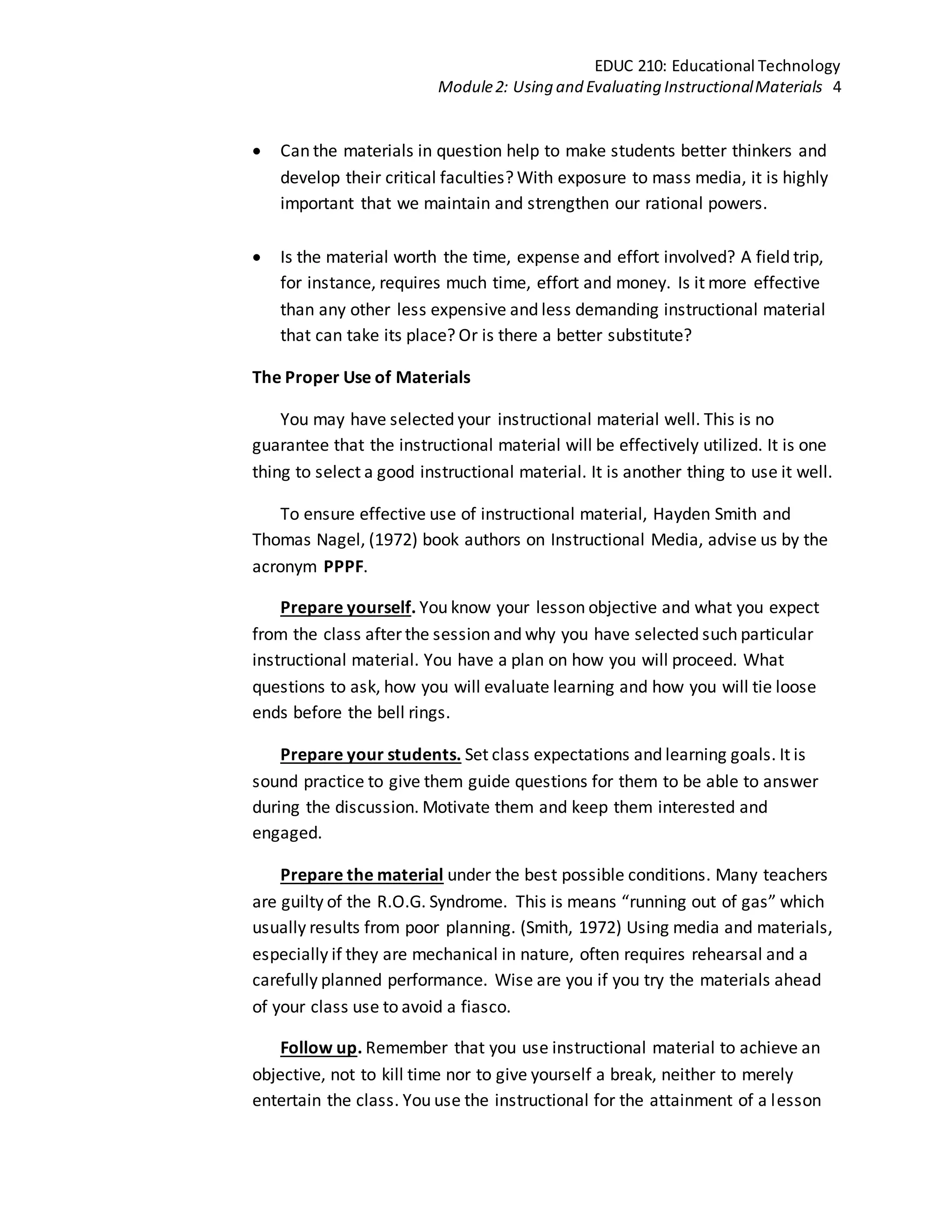 Module 2 preparing materials | DOC