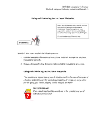 Module 2 preparing materials | DOC