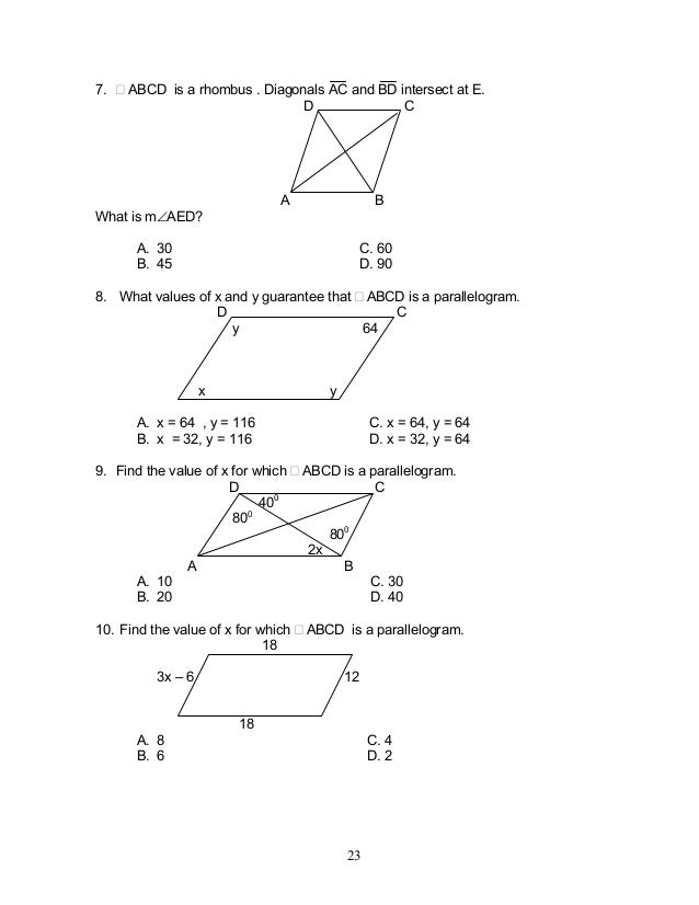 Module 2 properties of quadrilaterals