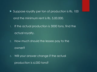 Module 2 Royalty Accounts- Meaning, objectives, minimum rent,recoupment ...