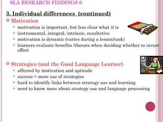 CTS-Academic: Module 2 session 5 sla research | PPT