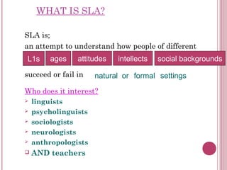 CTS-Academic: Module 2 session 5 sla research | PPT