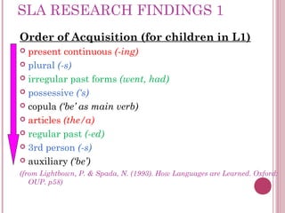 CTS-Academic: Module 2 session 5 sla research | PPT