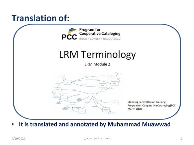 مصطلحات نموذج المكتبة المرجعي - الوحدة 2 / ترجمة محمد عبد الحميد معوض | PPT