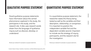 The Purpose Statement, Research Questions, and Hypothesis | PDF