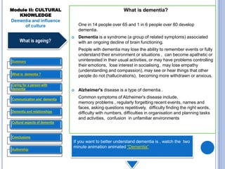 Module 2 topic 4 en Dementia and influence of culture | PPTX